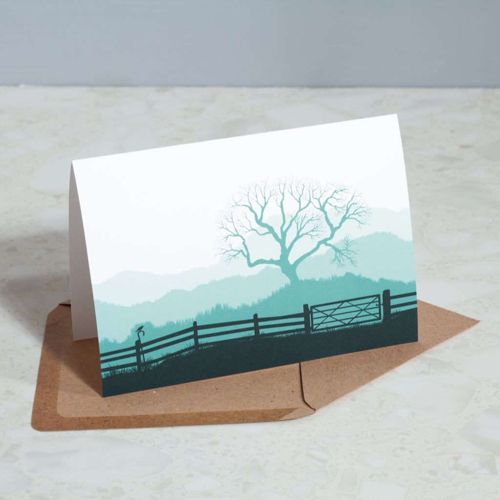 Greetings Cards ~ Tree and Gate Landscape – Anglesey Paper Company