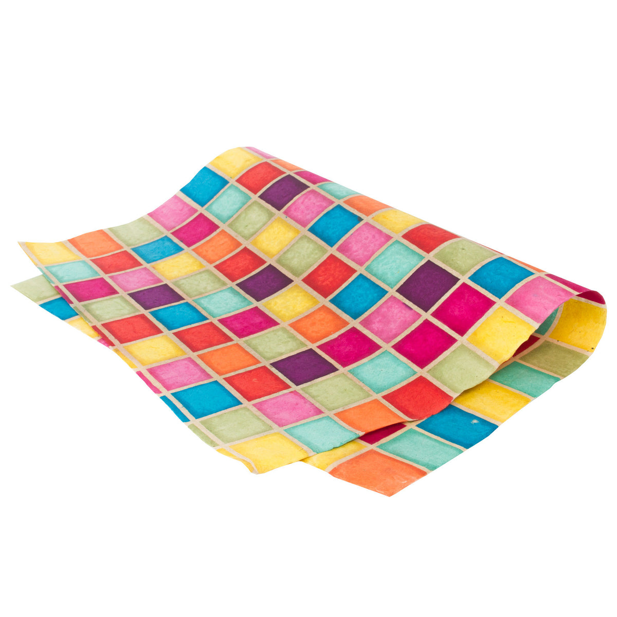 Gift Wrap - Batik Multi Colour Squares – Anglesey Paper Company